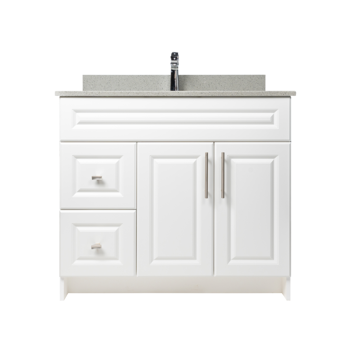 36" MDF - Left Side Draw - White - Raised Panel Doors — RTI Vanities