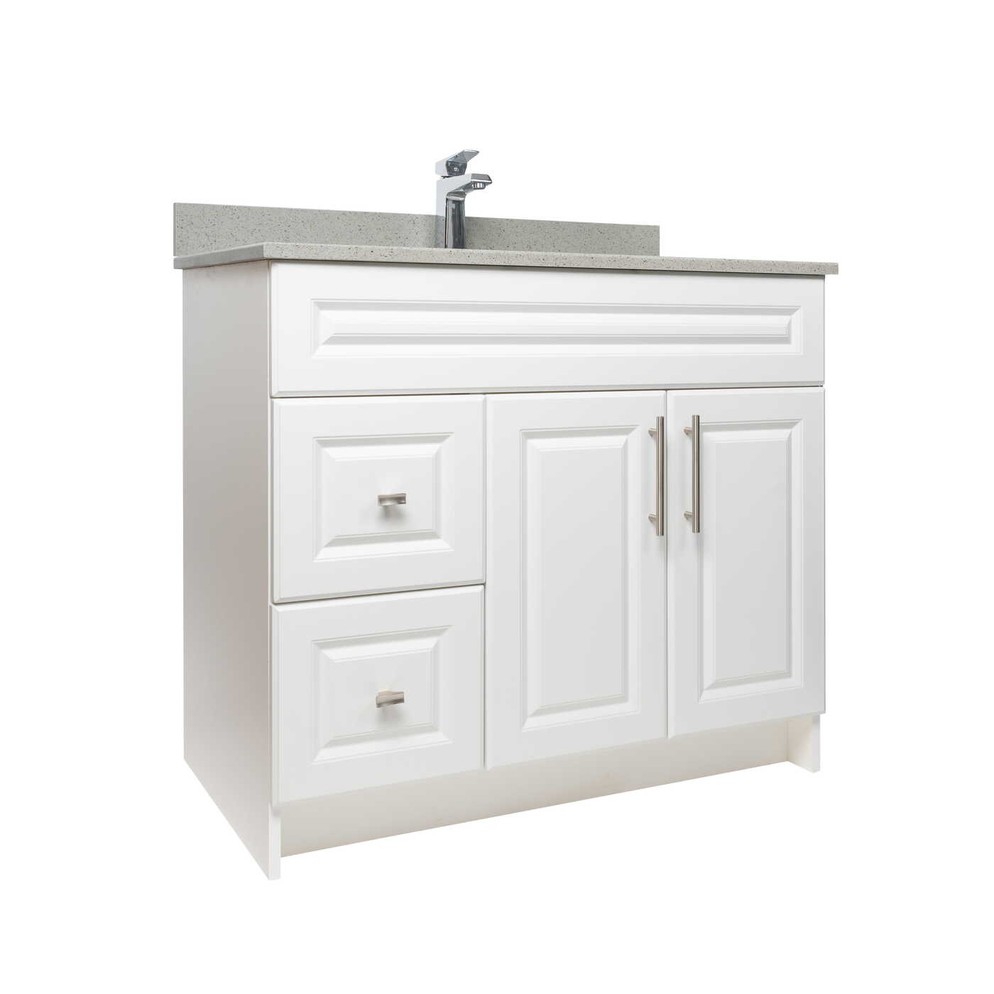 36" MDF - Left Side Draw - White - Raised Panel Doors — RTI Vanities