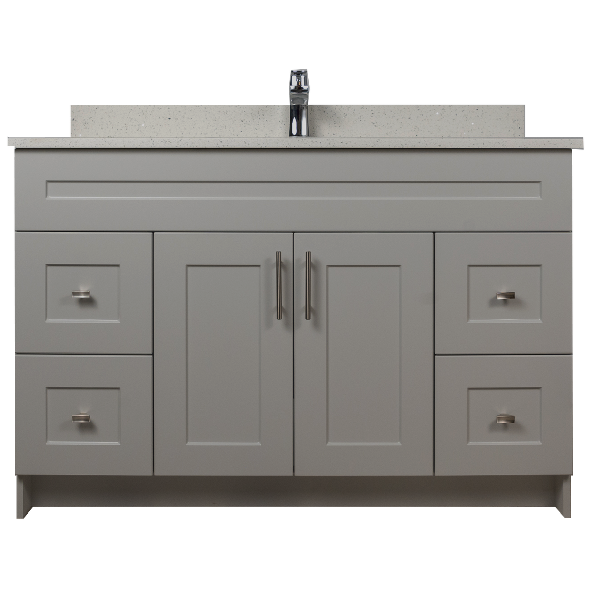 48" MDF - Both Side Draw - Light Grey - Shaker Doors - Softclose Hardw ...