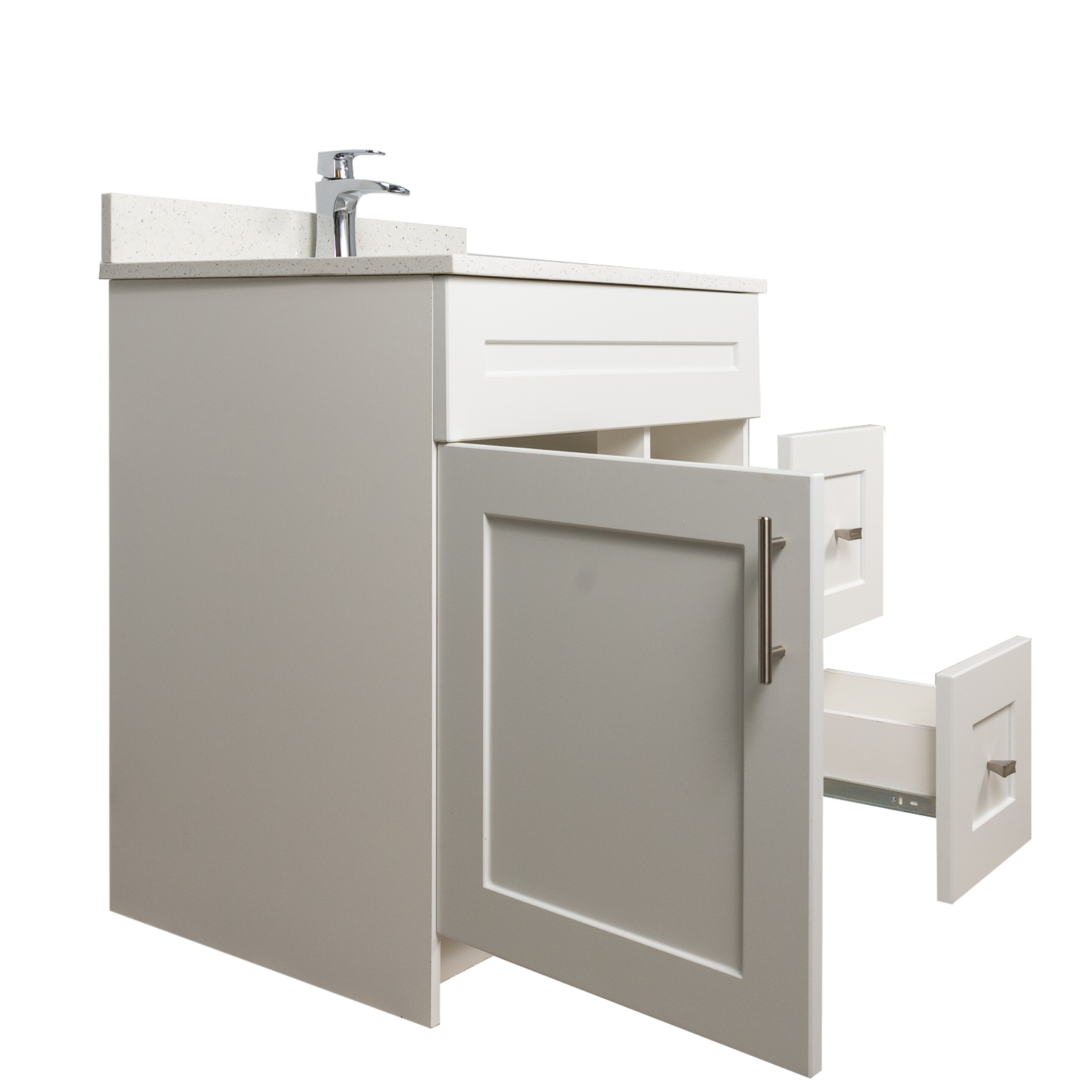 30" MDF - Right Side Draw - White - Shaker Doors - Softclose Hardware ...