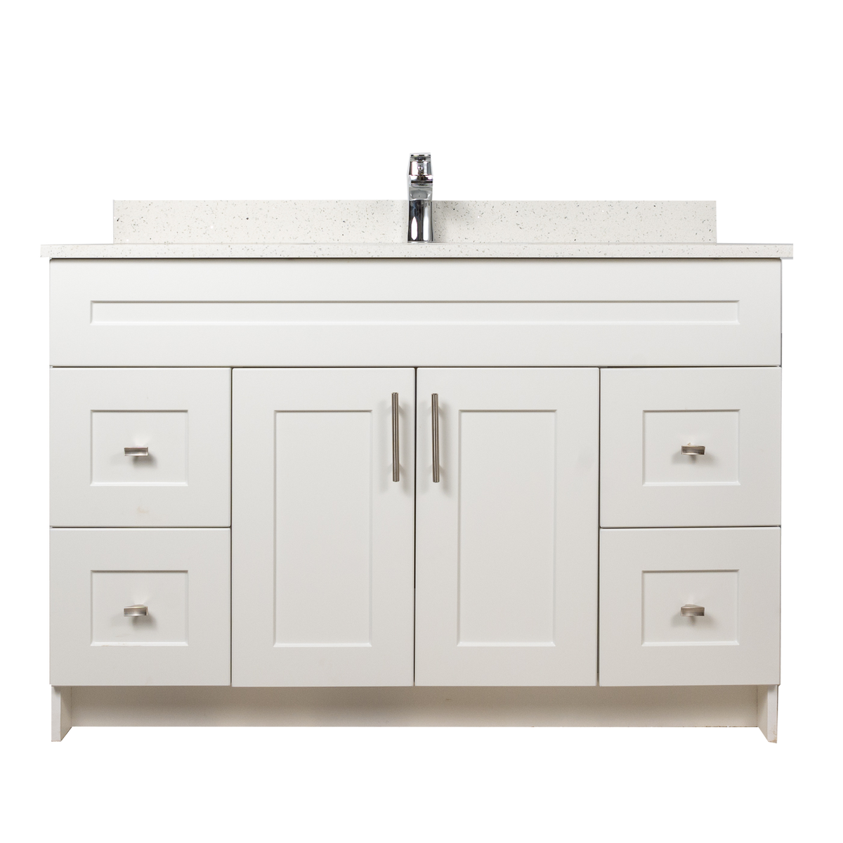 48" MDF - Both Side Draw - White - Shaker Doors - Softclose Hardware ...