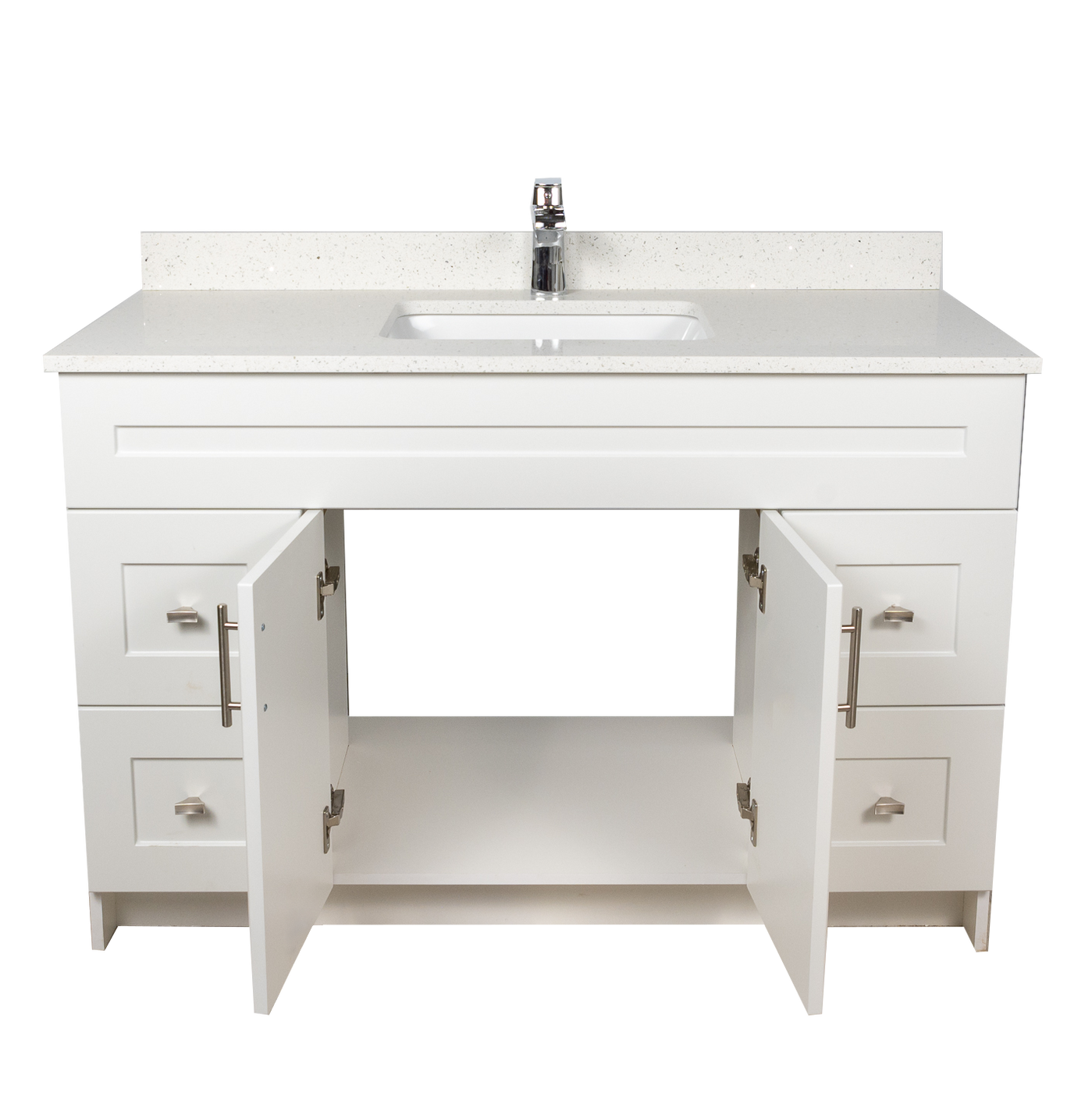 48" MDF - Both Side Draw - White - Shaker Doors - Softclose Hardware ...