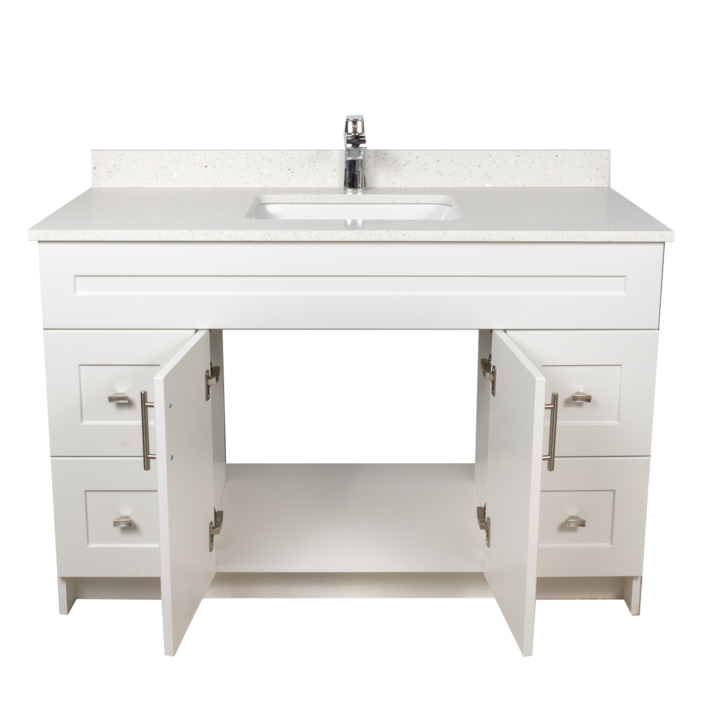 48" MDF - Both Side Draw - White - Shaker Doors - Softclose Hardware ...